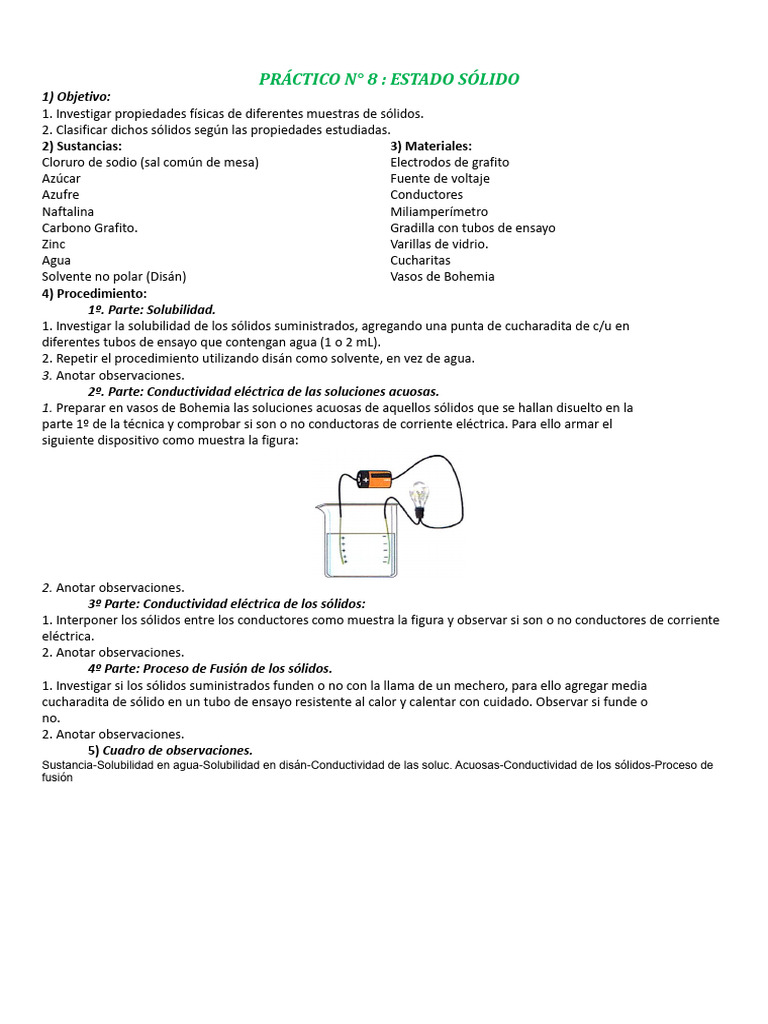 Practico 8 - Estado Sólido | PDF