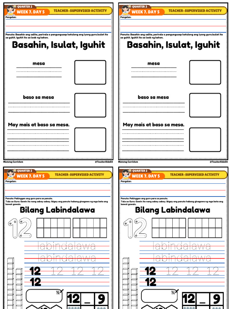 Teacher Supervised Activity. Q2. Week 7. Day 5 | PDF