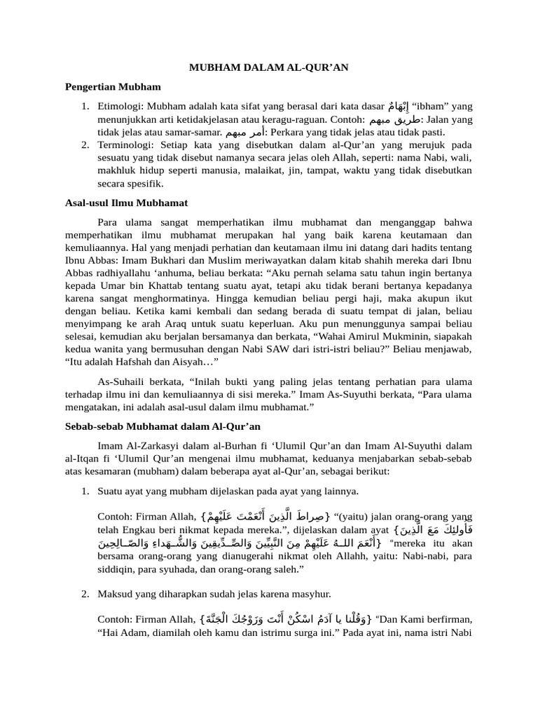 Kaidah Mubham - Ushulut Tafsir Wa Qawa'iduhu - Ahmad Naufal | PDF ...
