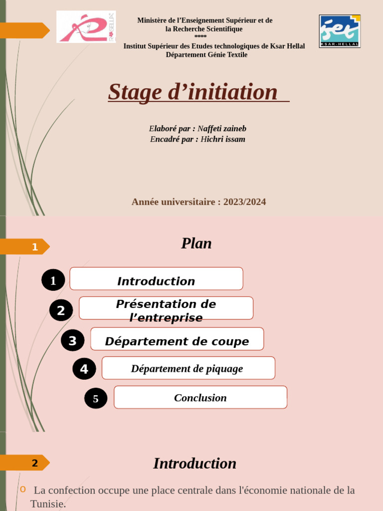 Présentation Stage D'initiation Confection | PDF | Business