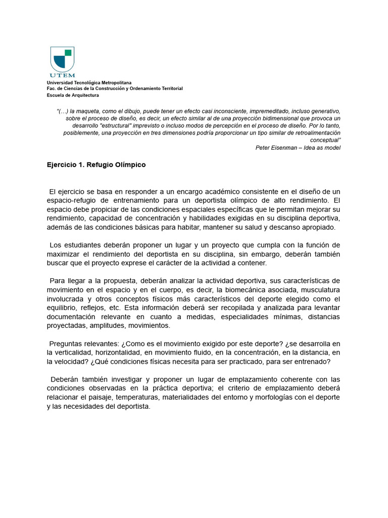 Entrega 2. Refugio Olimpico | PDF | Diseño