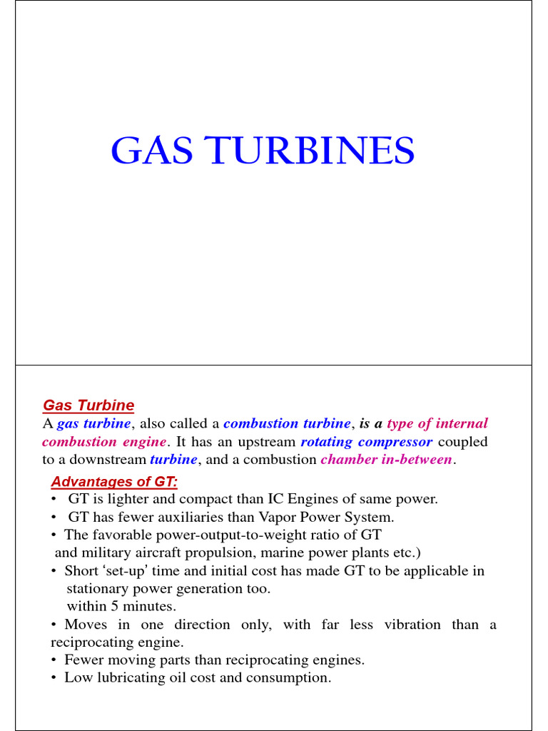 8.ME 169-Gas Turbines | PDF | Gas Turbine | Heat