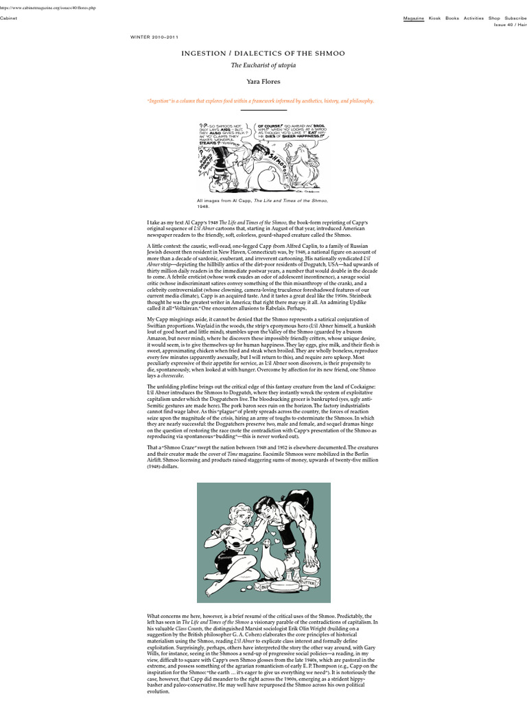 Flores - Ingestion - Dialectics of The Shmoo | PDF | Young Adult