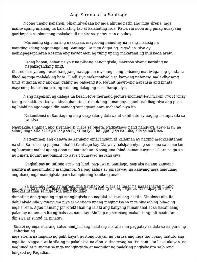 PDF Ang Sirena at Si Santiago | PDF