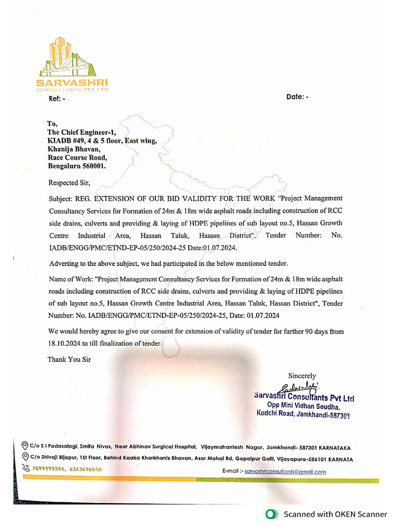 KIADB Bid Extension | PDF