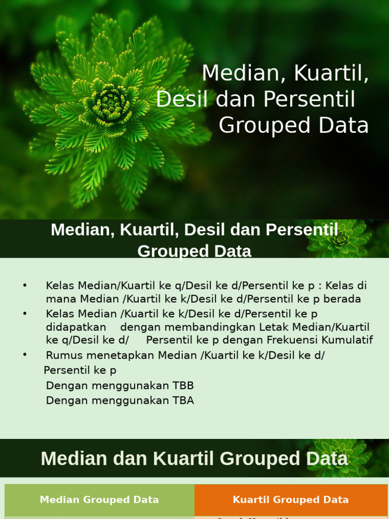 Median, Kuartil, Desil Dan Persentil Grouped Data | PDF