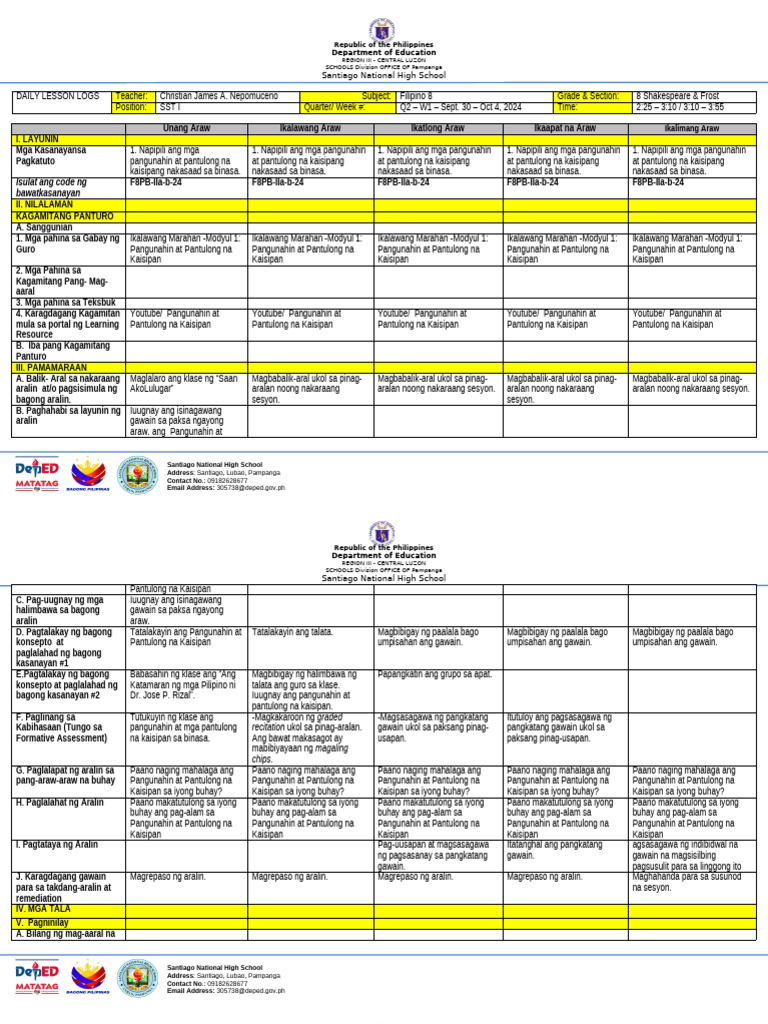 Q2filipino8 Week1 | PDF