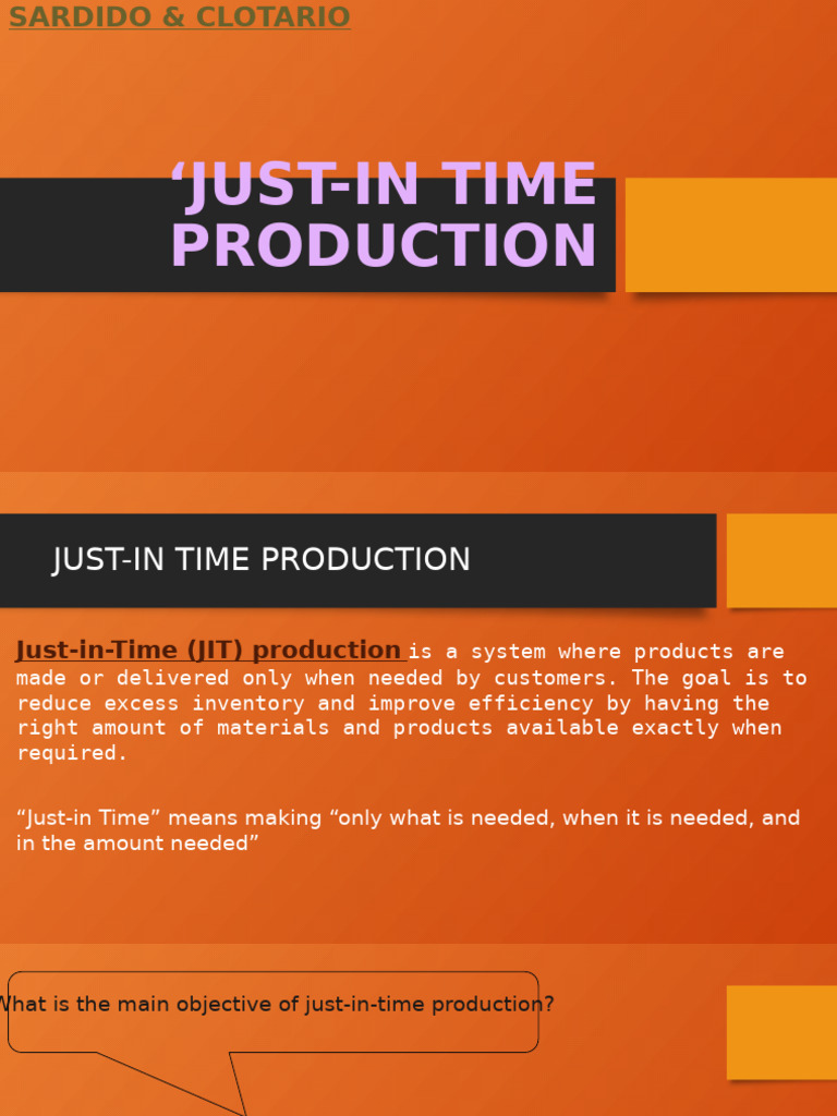 Just-in-Time Production Guide | PDF | Lean Manufacturing | Inventory