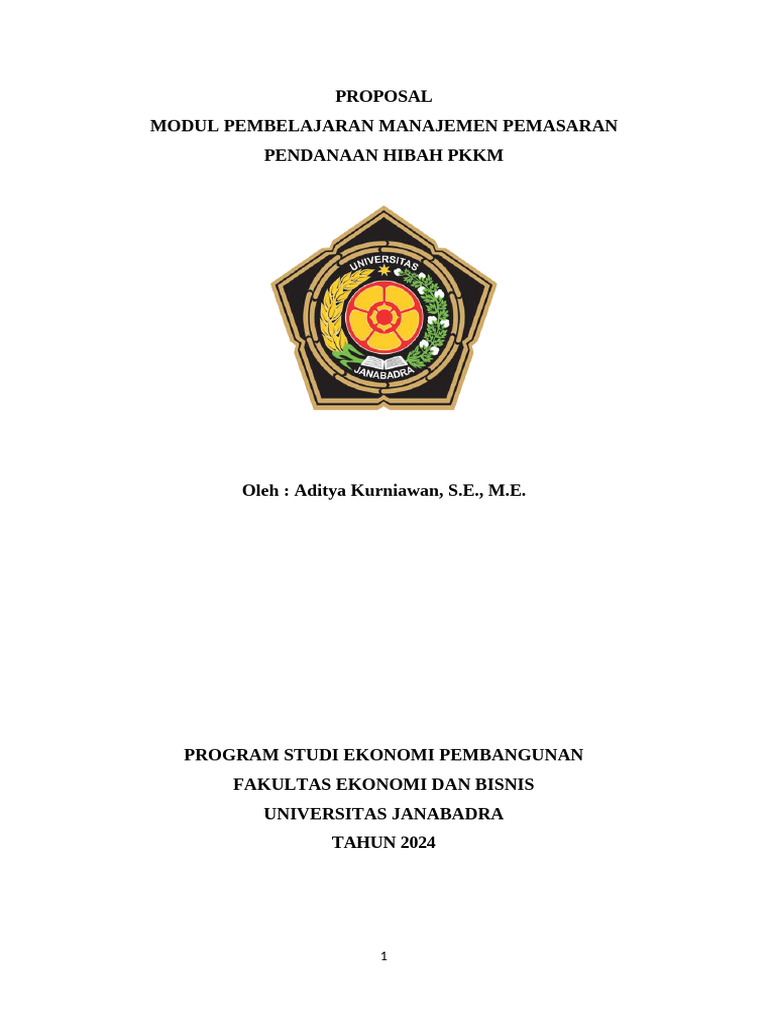 Proposal Modul Manajemen Pemasaran | PDF