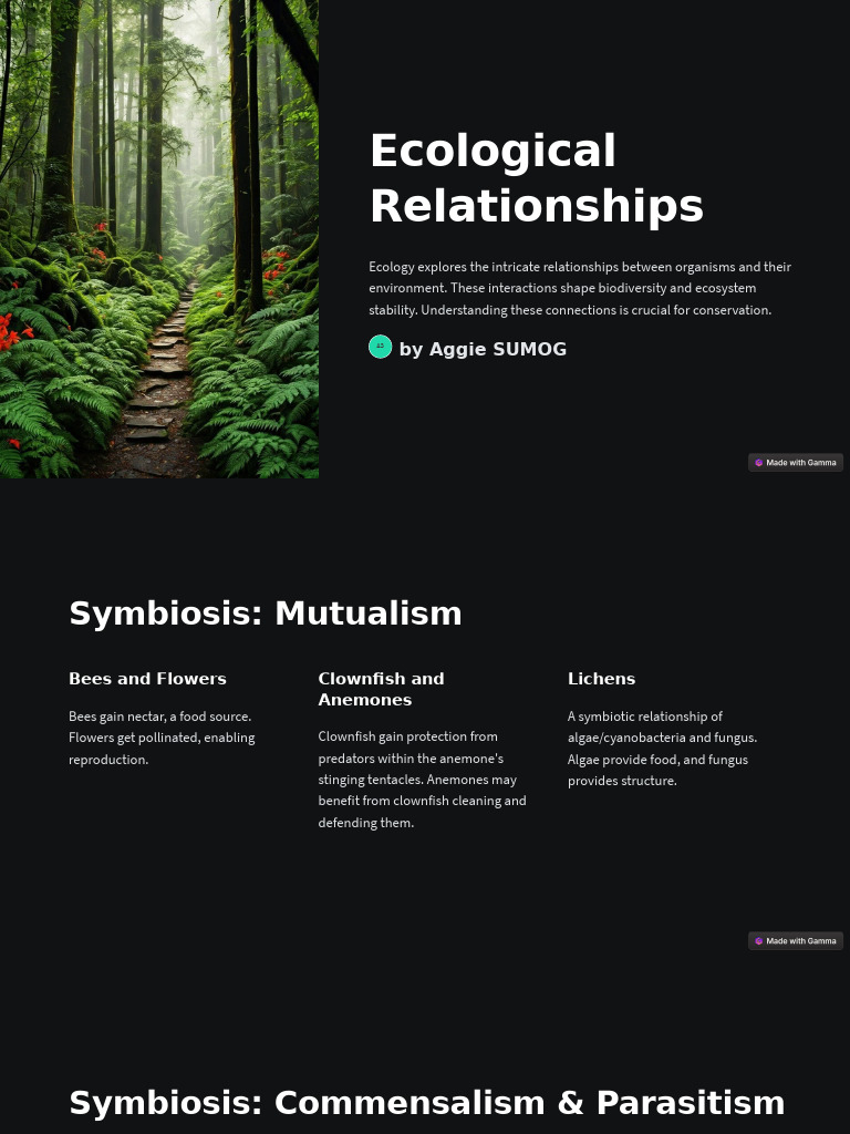Ecological Relationships | PDF | Predation | Ecosystem