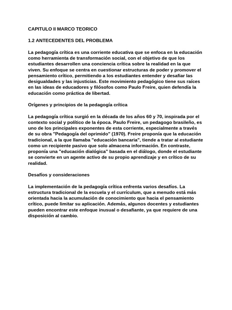 Capitulo LL Marco Teorico | PDF | Pedagogía | Constructivismo (filosofía de la educación)