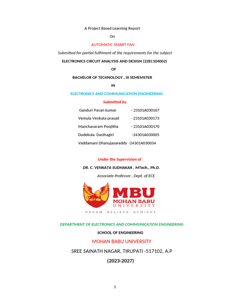 A Project Based Learning Report | PDF | Operational Amplifier | Resistor
