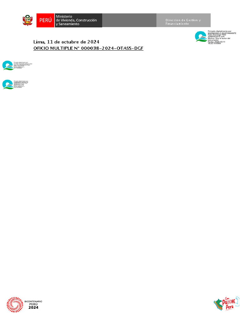 Oficio Multiple 000038 2024 Otass DGF | PDF | Gestión de recursos humanos | Evaluación