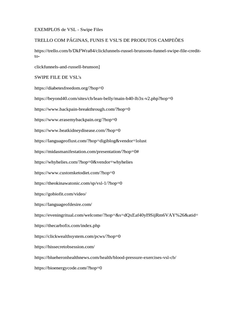 EXEMPLOS de VSL | PDF