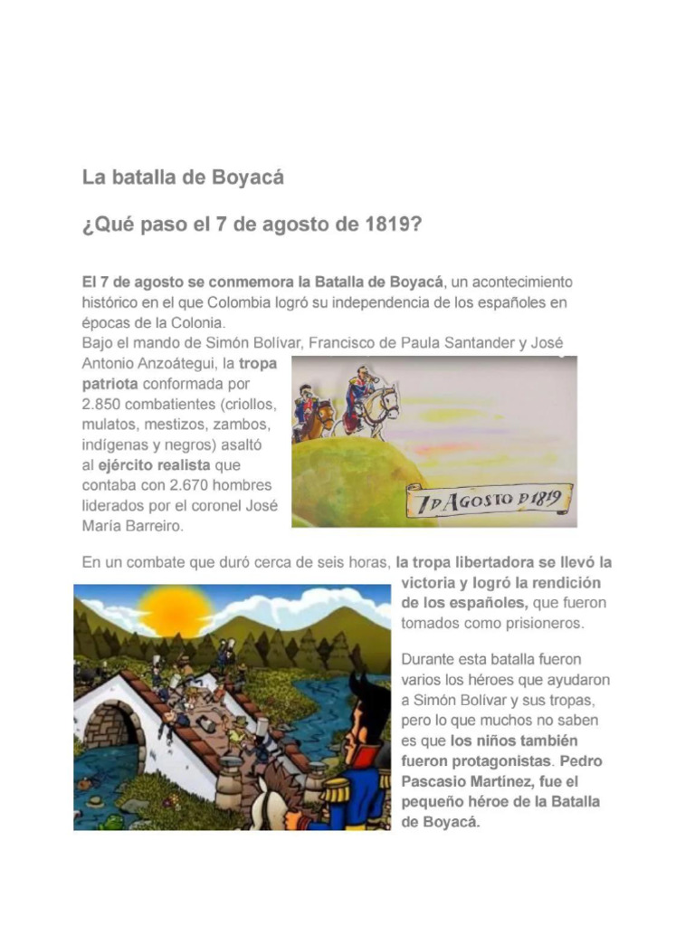 Reseña Historica de La Batalla de Boyaca | PDF