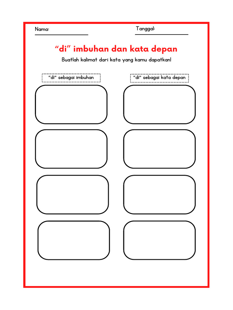 LKPD Imbuhan Dan Awalan Di | PDF