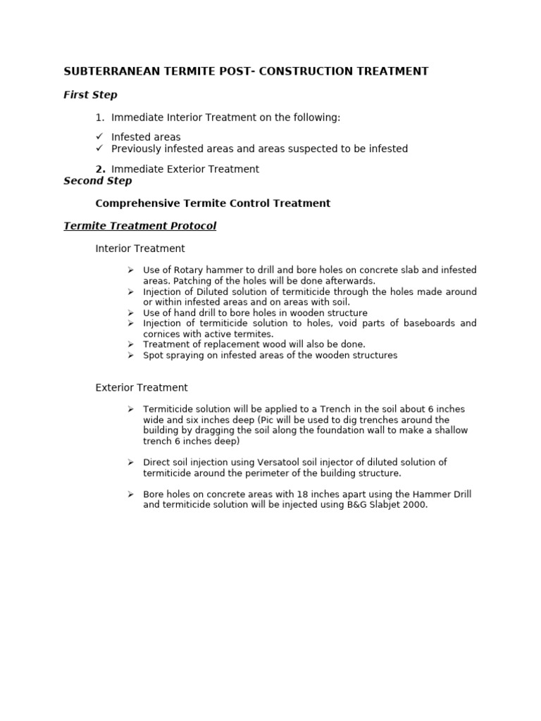 Post-Construction Termite Control | PDF | Home & Garden