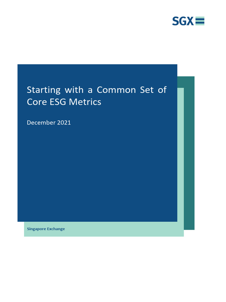 SGX Core ESG Metrics - Dec 2021 | PDF | Economy And The Environment ...