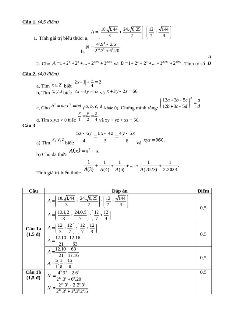 Ôn tập toán hsg 7 | PDF