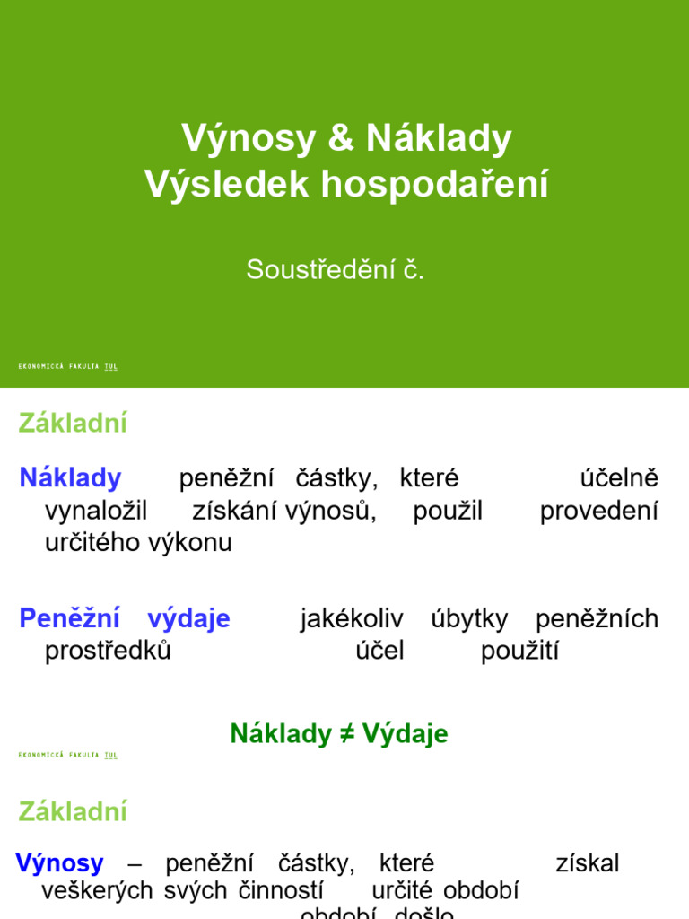 NP CV 8 Vynosy Naklady HV | PDF