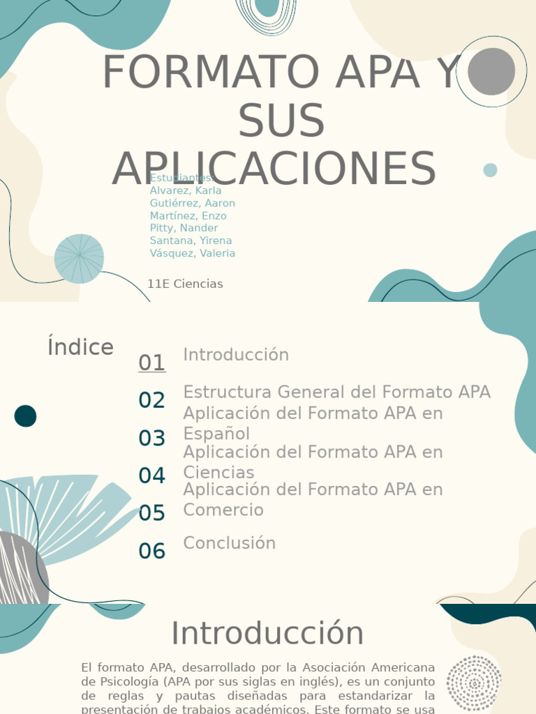 Aplicaciones del Formato APA en Ciencias | PDF | Estilo apa | Sicología