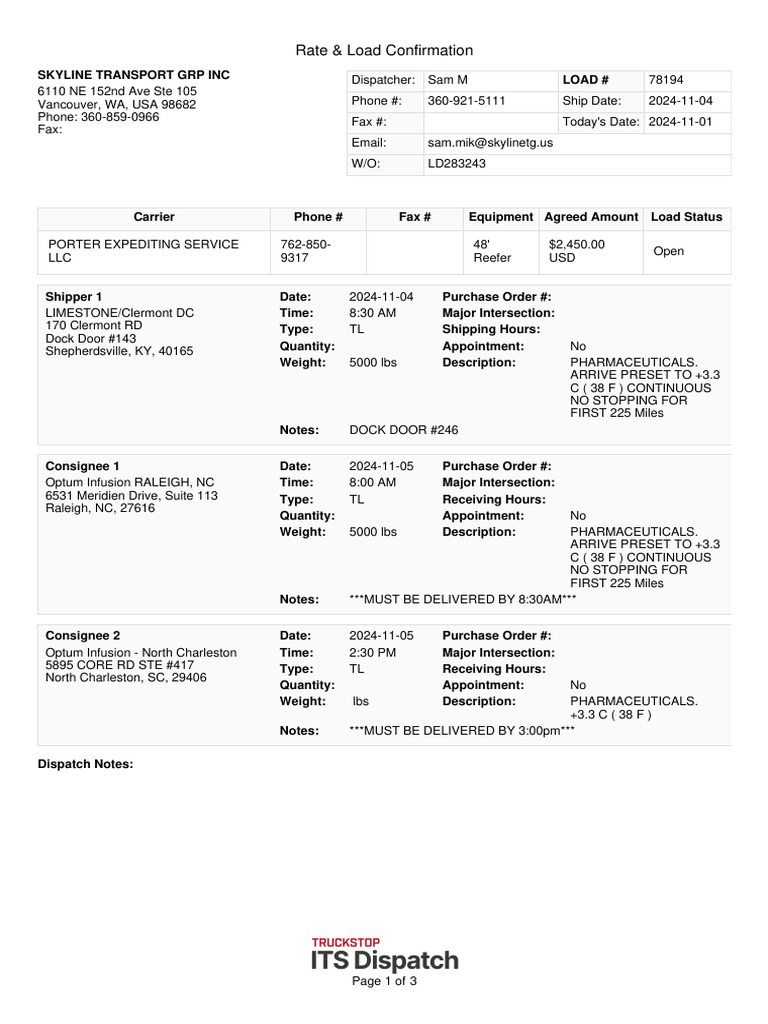 Load Confirmation 781-8I | PDF | Cargo | Receipt