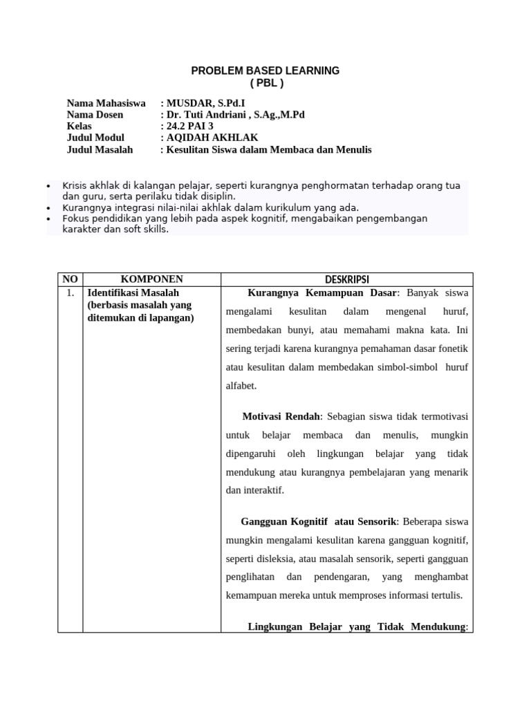 Problem Based Learning Modul 5 Word | PDF | Karier & Perkembangan