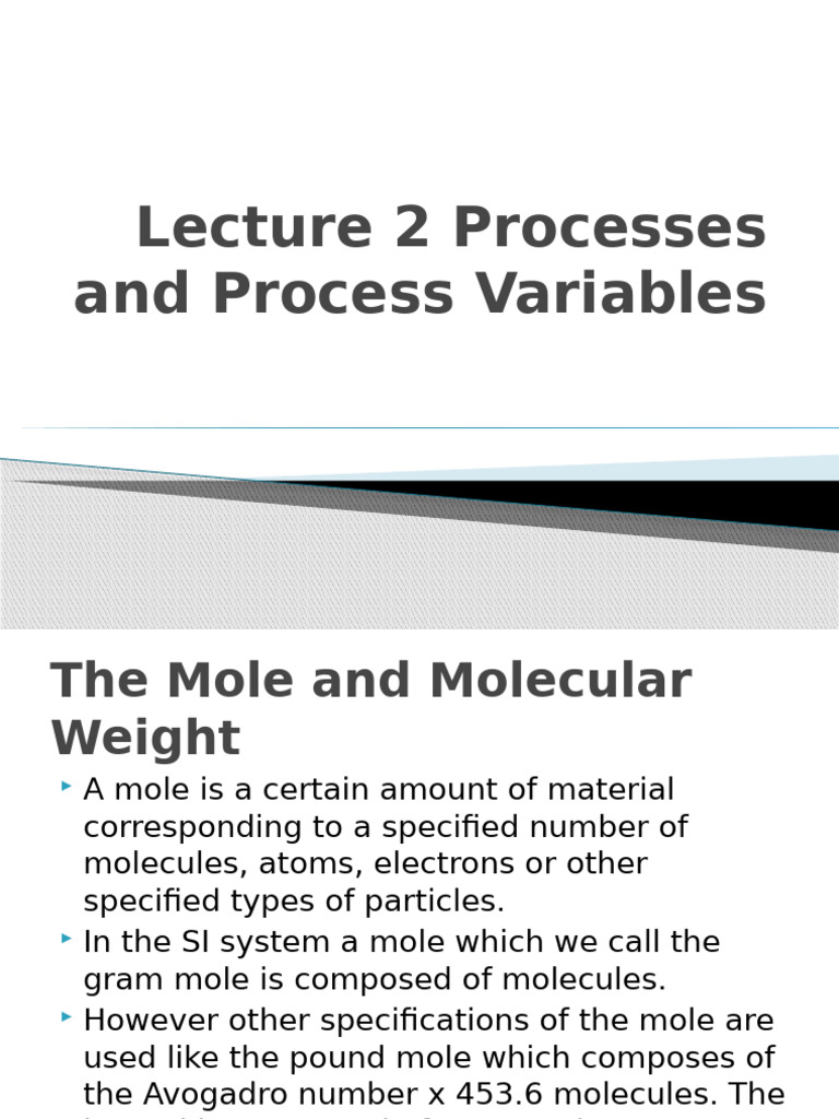 Concept of Moles Molecular Weight and Mole and Mass Fractions | PDF ...