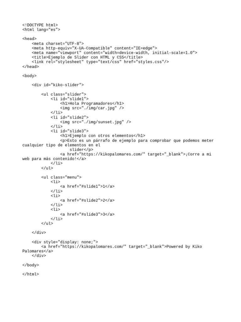 Ejemplo Slider | PDF