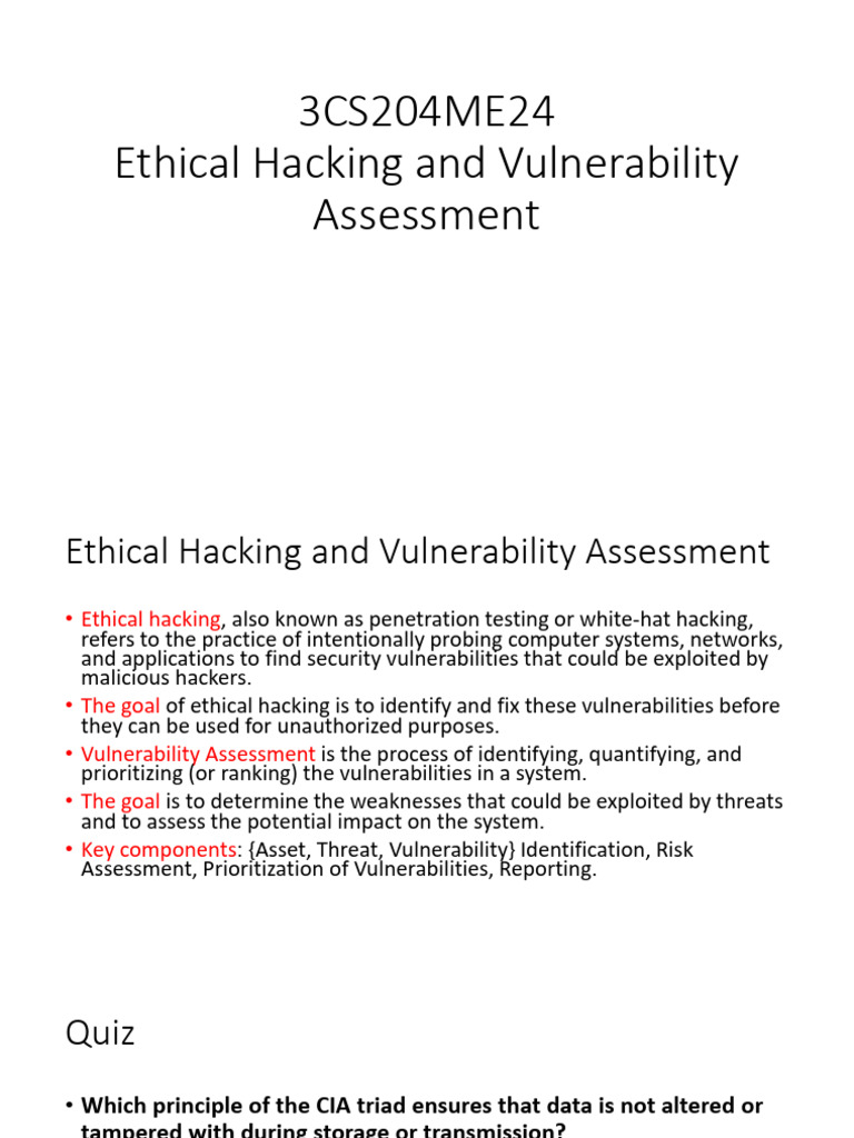 Ethical Hacking & Vulnerability Guide | PDF | Security | Computer Security
