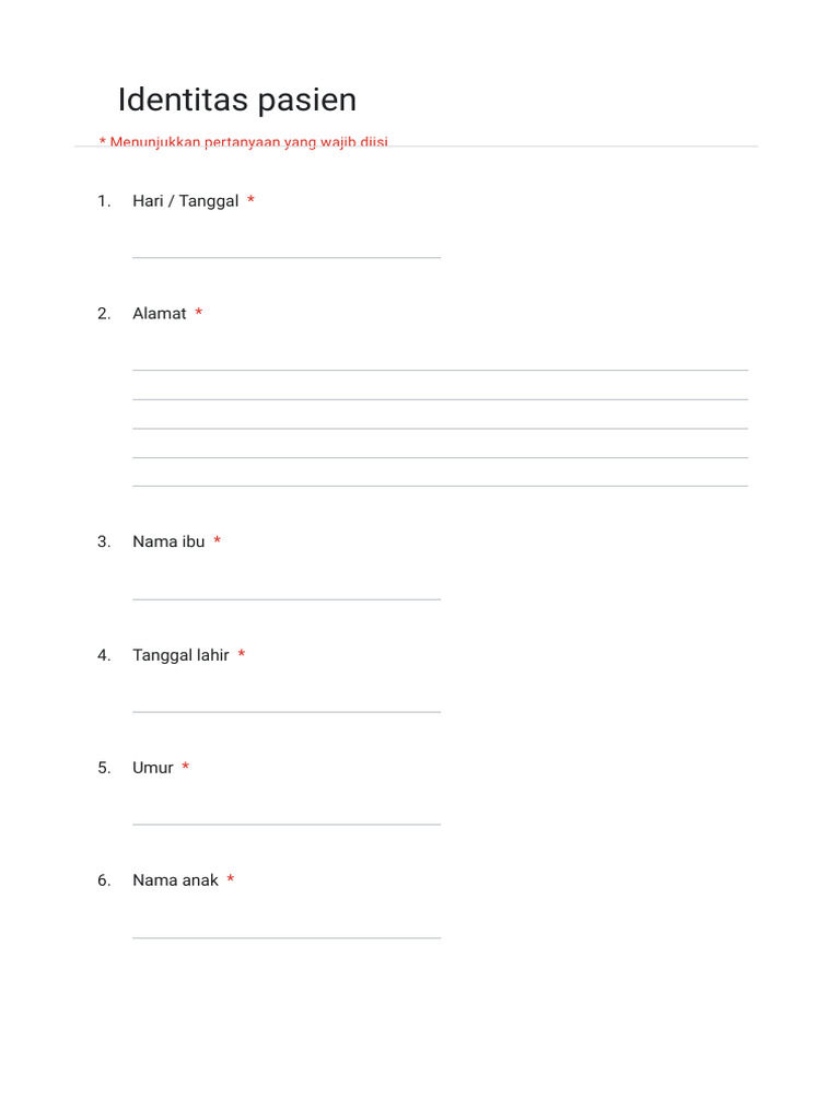 Identitas Pasien | PDF