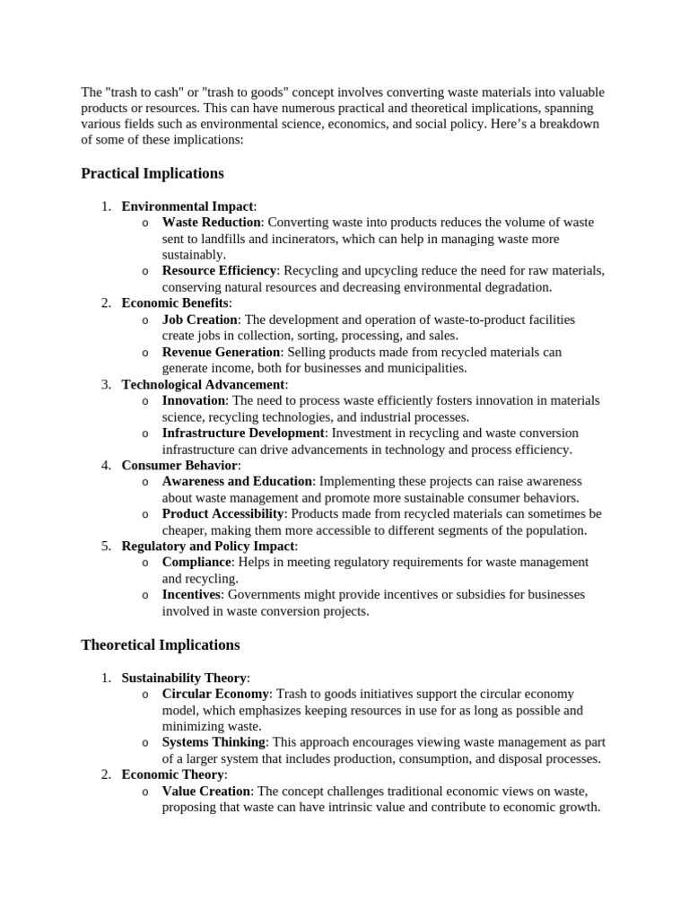 Practical and Theoretical Implications | PDF | Recycling | Waste