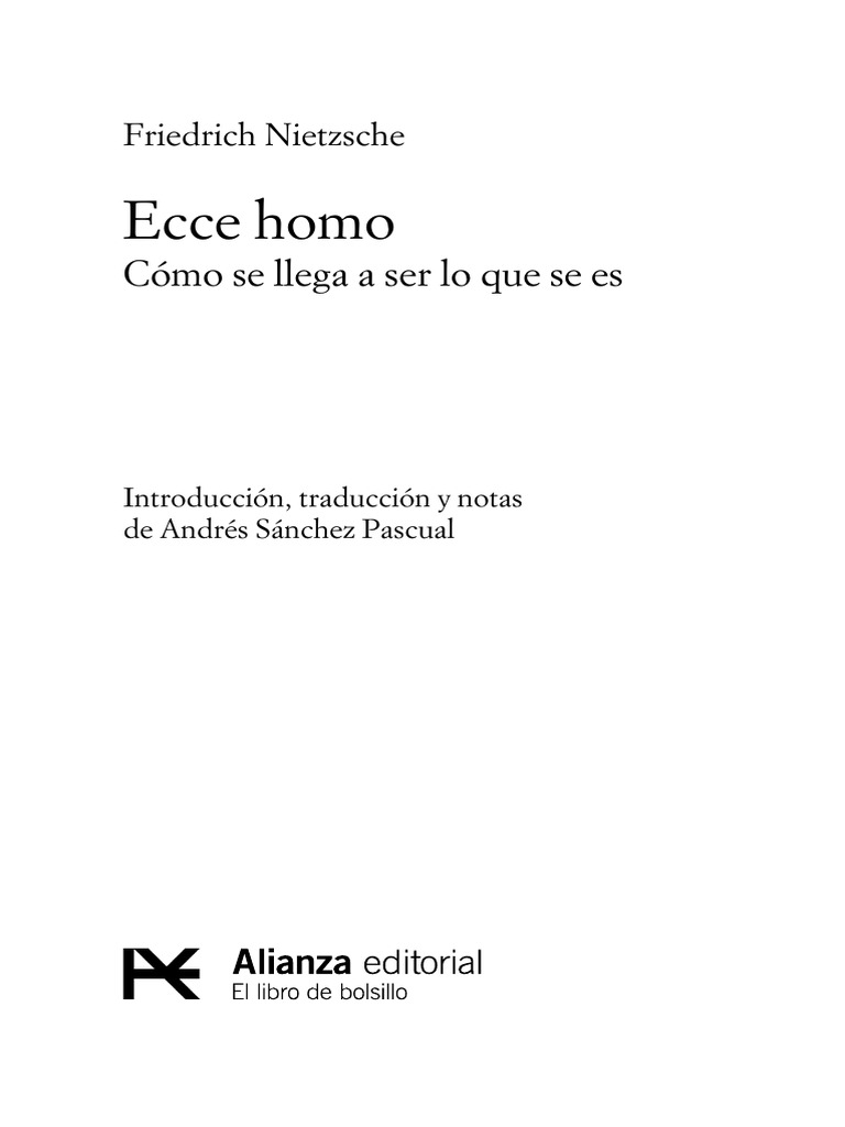 Ecce Homo | PDF | Friedrich Nietzsche | Verdad