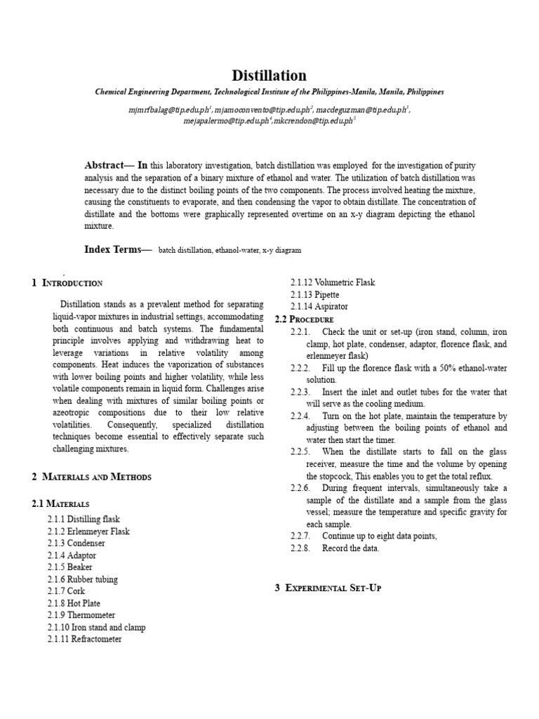 Distillation Grp2 | PDF | Distillation | Physical Chemistry