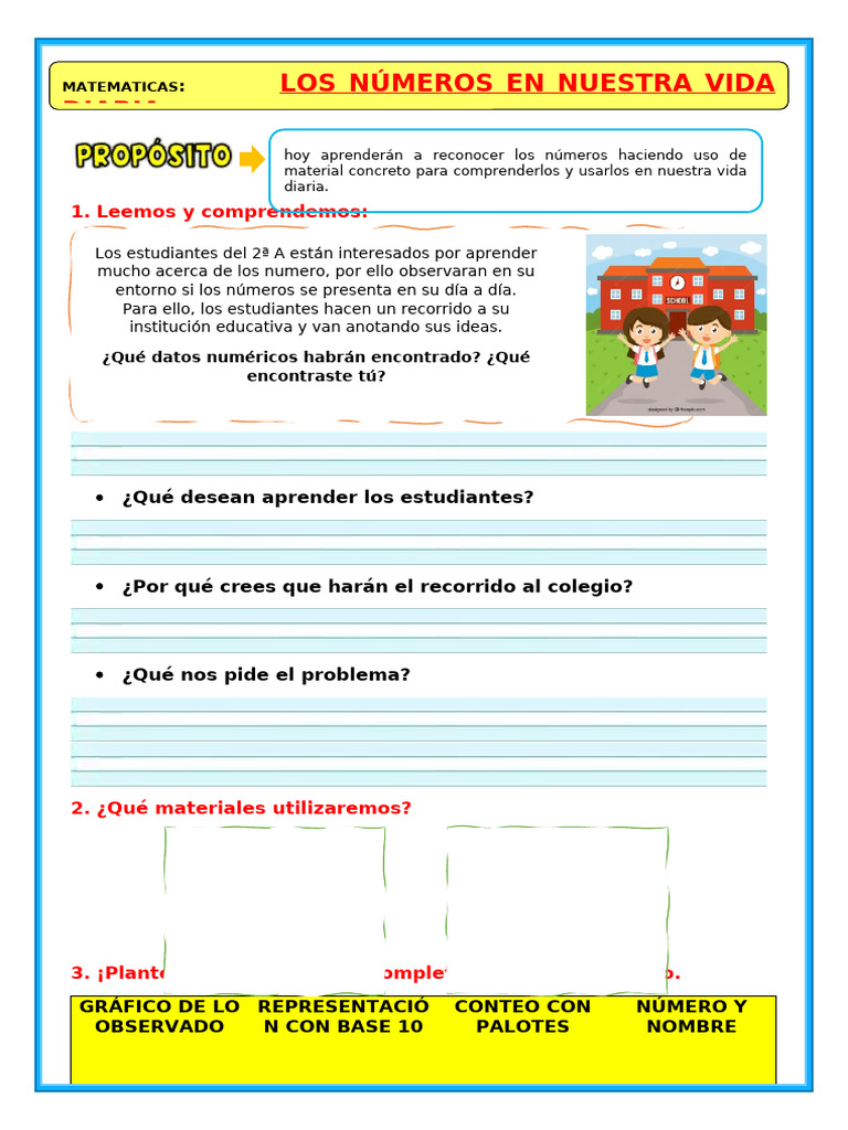2º U1 S4 Ficha D4 Mat Los Numeros en Nuestra Vida | PDF | Crecimiento ...