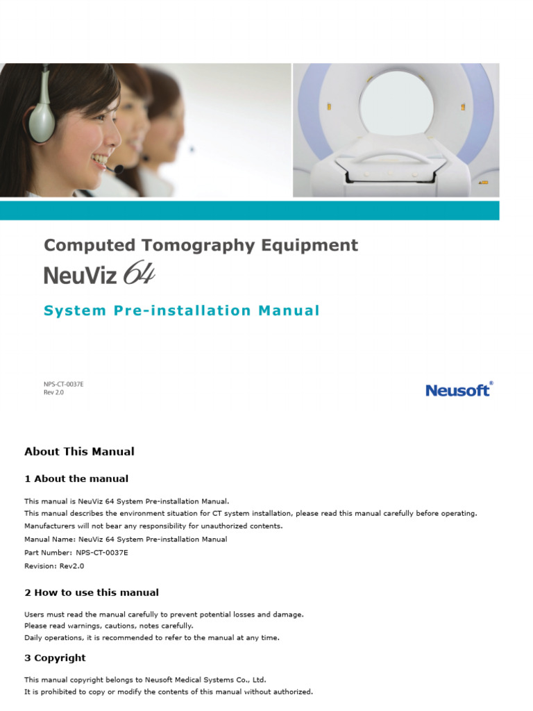 NPS CT 0037E NeuViz 64 System Pre Installation Manual V2.0 | PDF ...