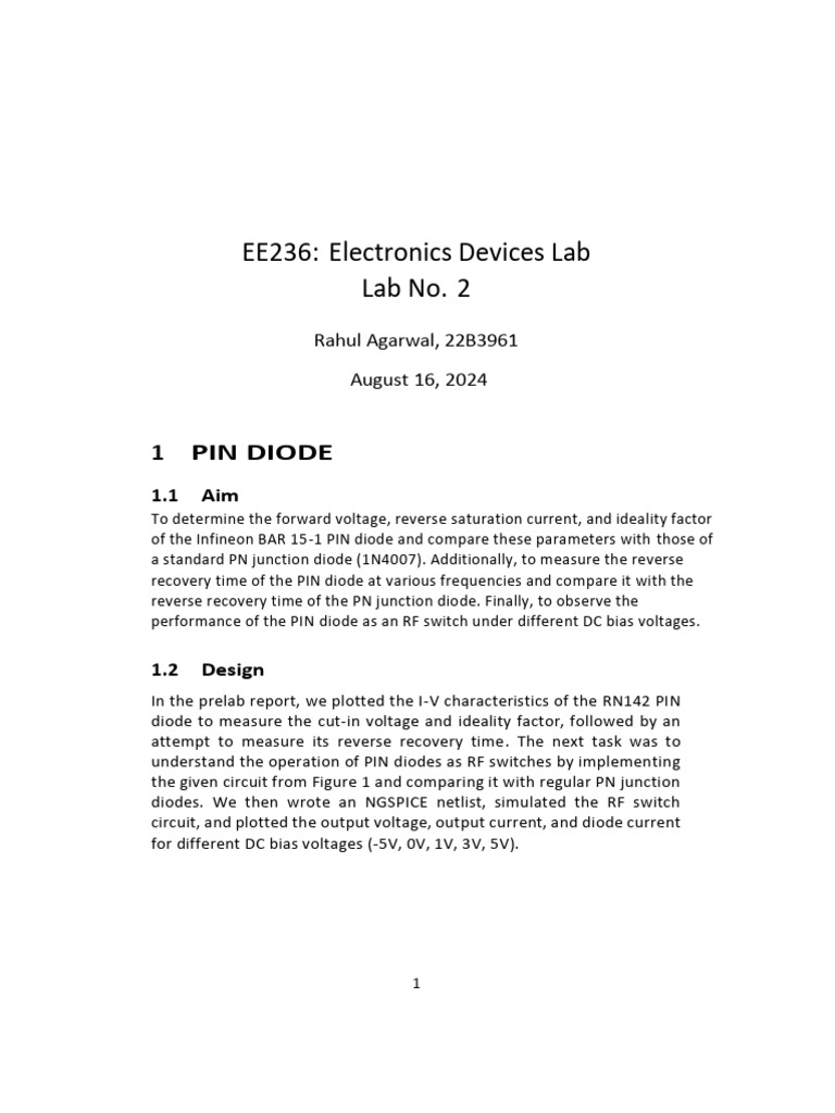 EE236 Post lab | PDF | Diode | Computer Engineering