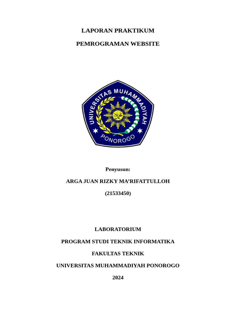 Laporan Praktikum Pemrograman Web 2024 | PDF