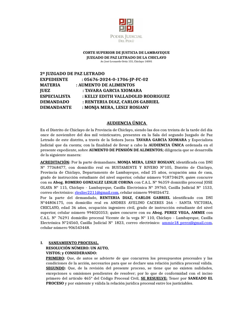 Audiencia Unica - Modi | PDF | Ley procesal | Justicia