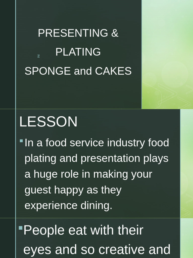 Plating Spongesandcakes | PDF