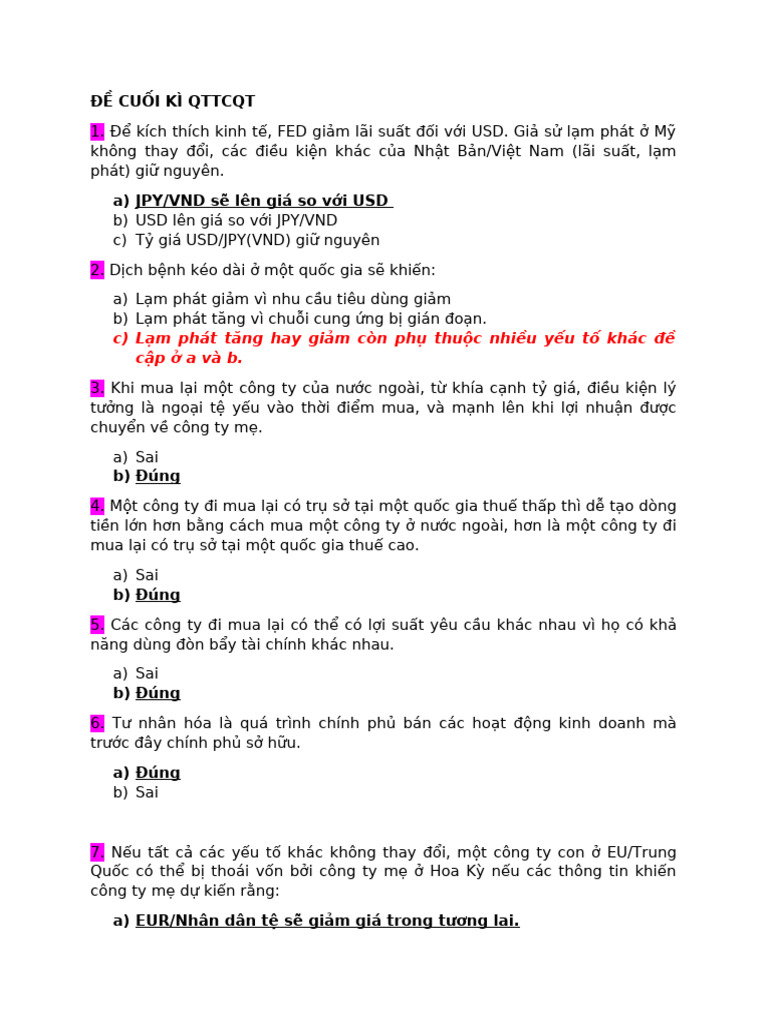 Đề thi QTTCQT | PDF