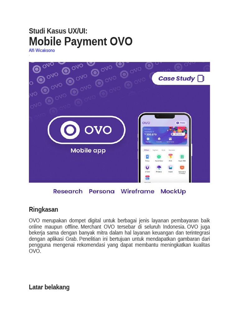 Studi Kasus UX Payment Ovo | PDF