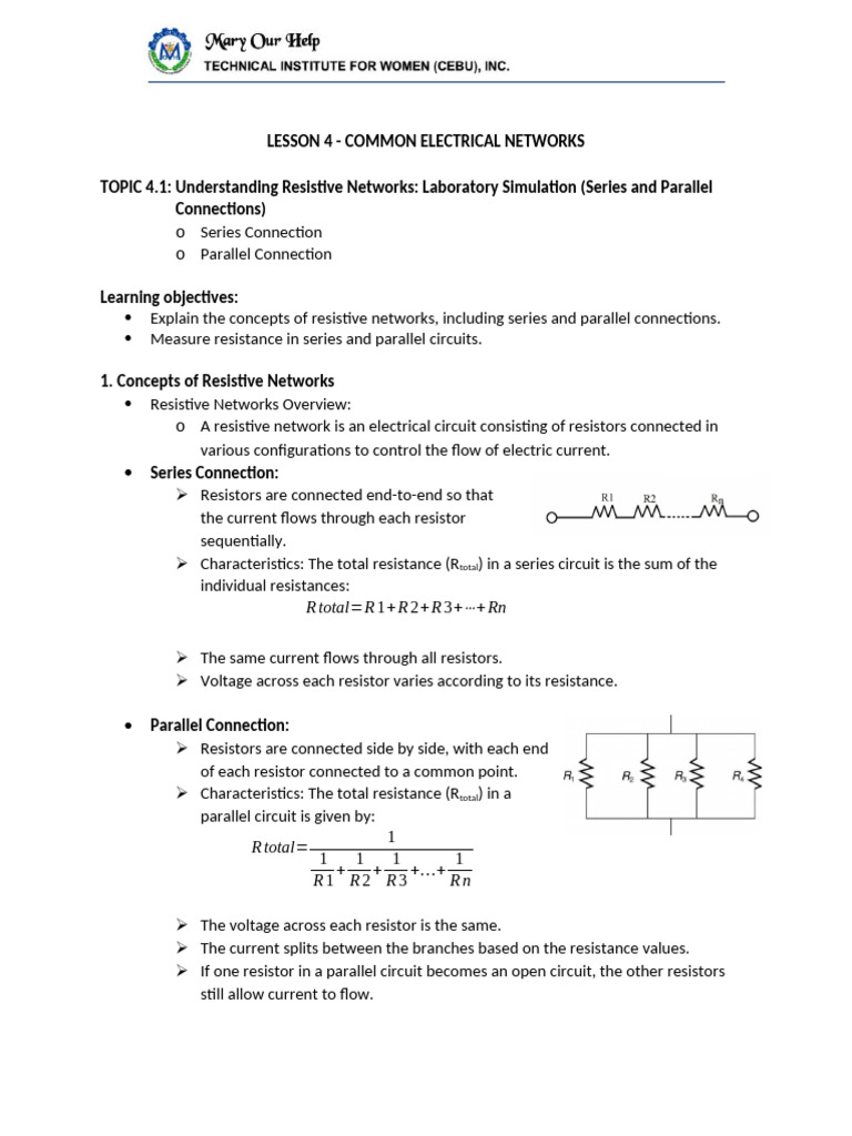 Understanding Resistive Networks | PDF | Electrical Resistance And ...