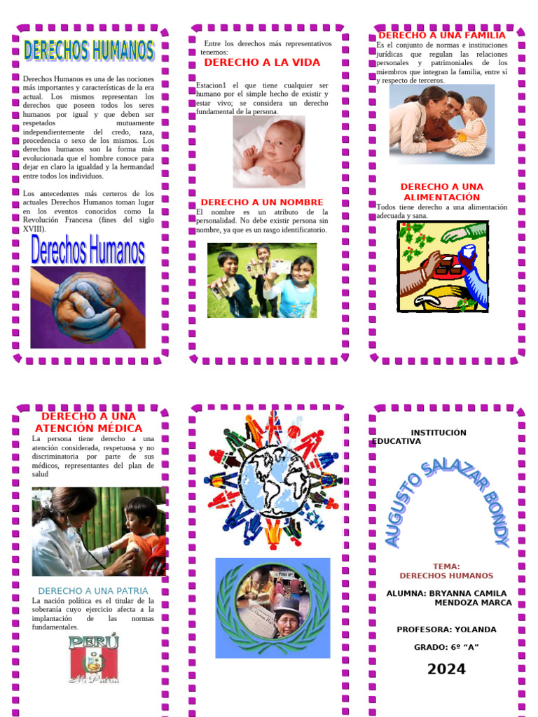 Triptico Derechos Humanos | PDF | Derechos | Derechos humanos