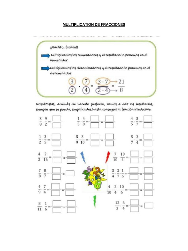 Multiplication de Fracciones | PDF
