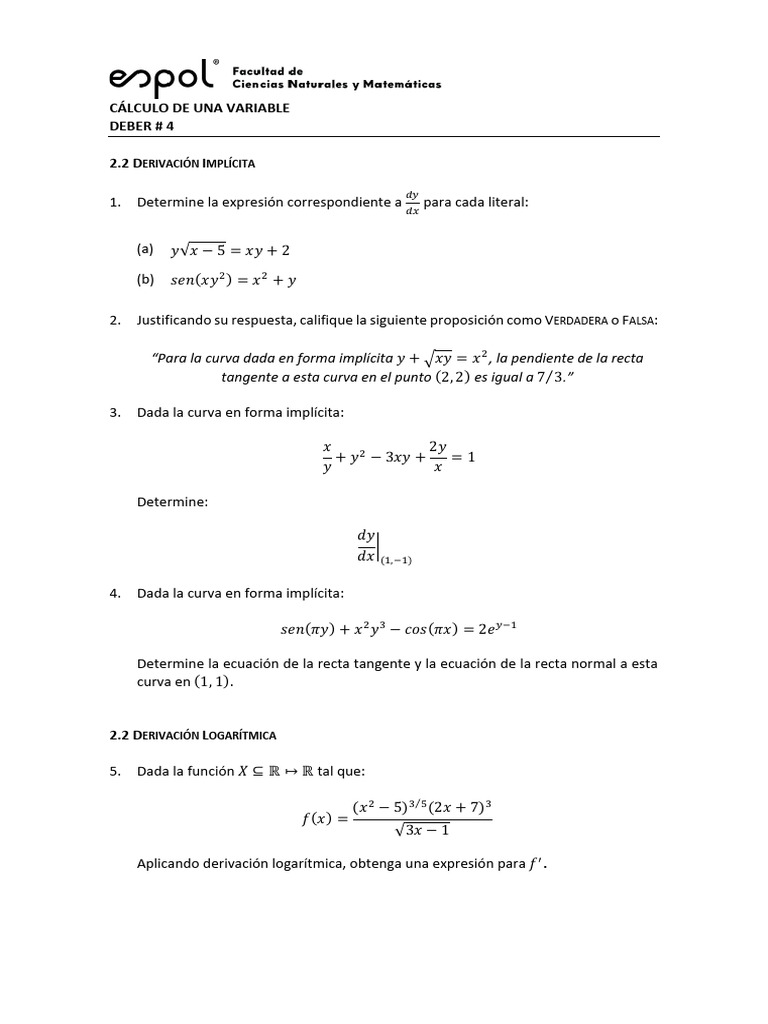 Tareas de Derivación Avanzada | PDF | Línea (geometría) | Curva