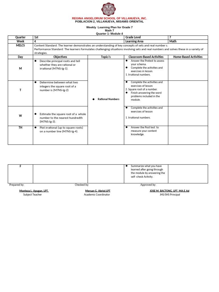 Math 7 Q1 Modyul 4 Pdf Numbers Mathematics