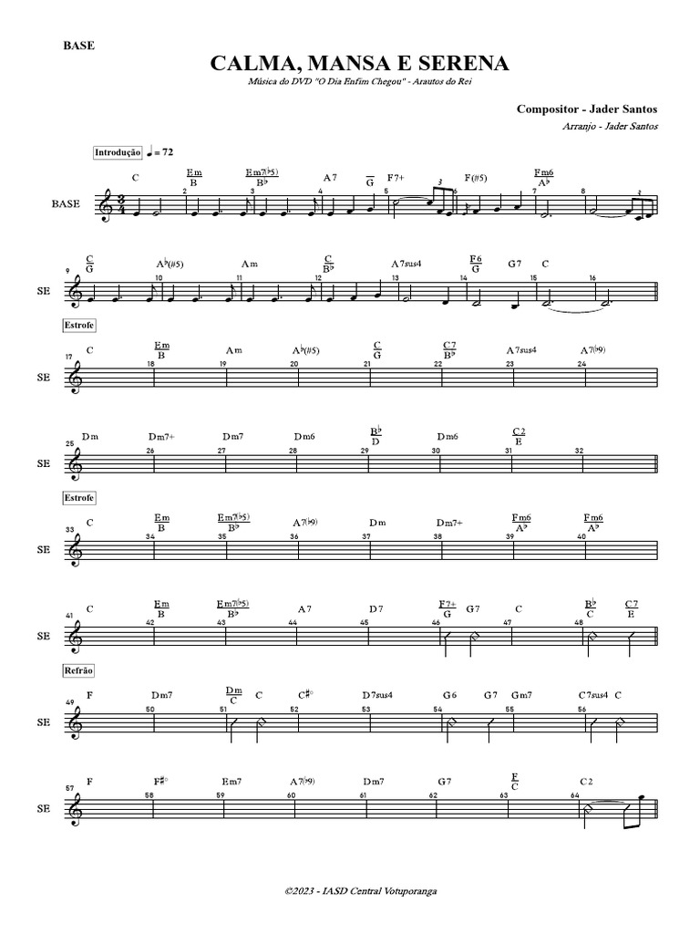 Calma, Mansa e Serena - Base | PDF