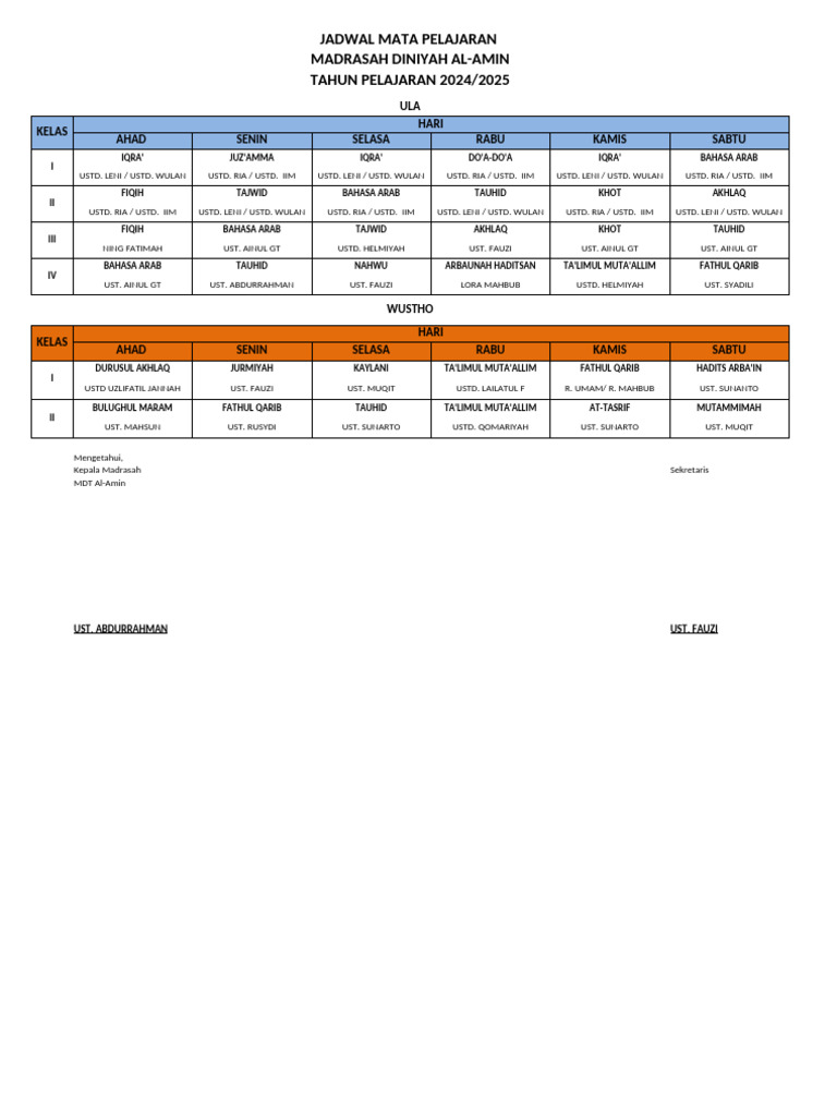 Jadwal MD 2024 | PDF
