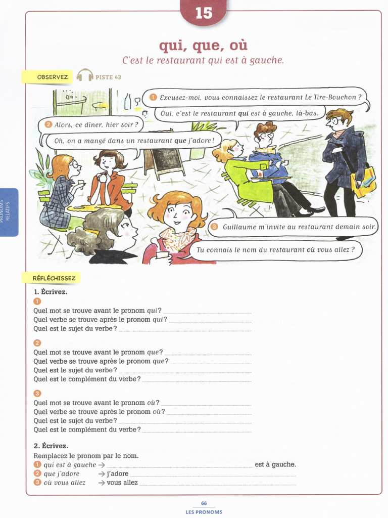 Pronom Relatif Qui Que Où | PDF | Pronom | Linguistique